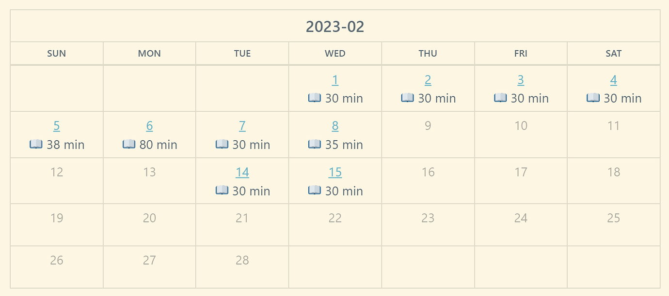在Obsidian中记录习惯-Habit Calendar - 经验分享 - Obsidian 中文论坛
