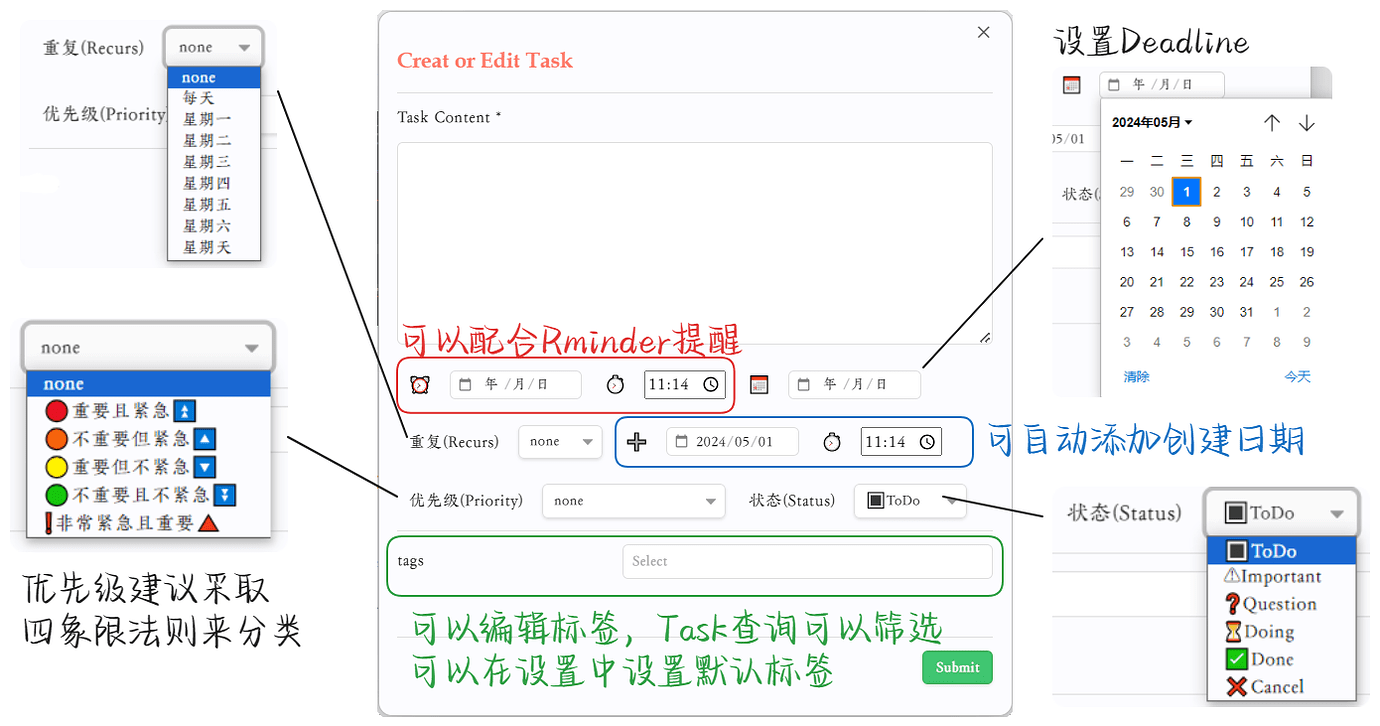 利用 QuickAdd+Modal Form 表单创建一个便捷的任务 (Task) 编辑器 - 每日闲聊 - Obsidian 中文论坛