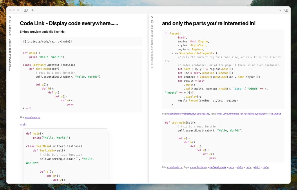 【插件发布】Obsidian内进行源代码文件预览，支持符号搜索 - 经验分享 - Obsidian 中文论坛
