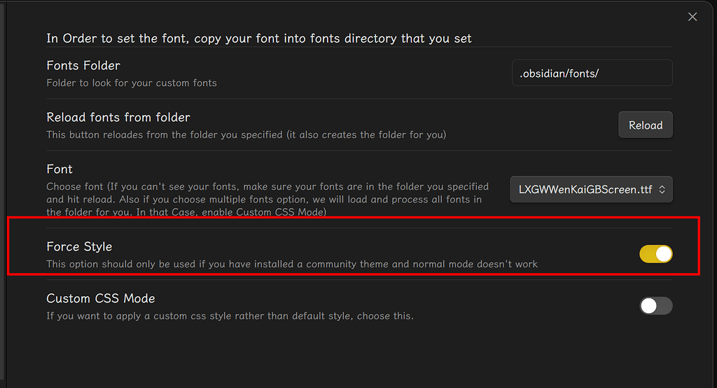使用 Custom Font Loader 插件强制修改系统字体后，如何单独配置公式字体 - 疑问解答 - Obsidian 中文论坛